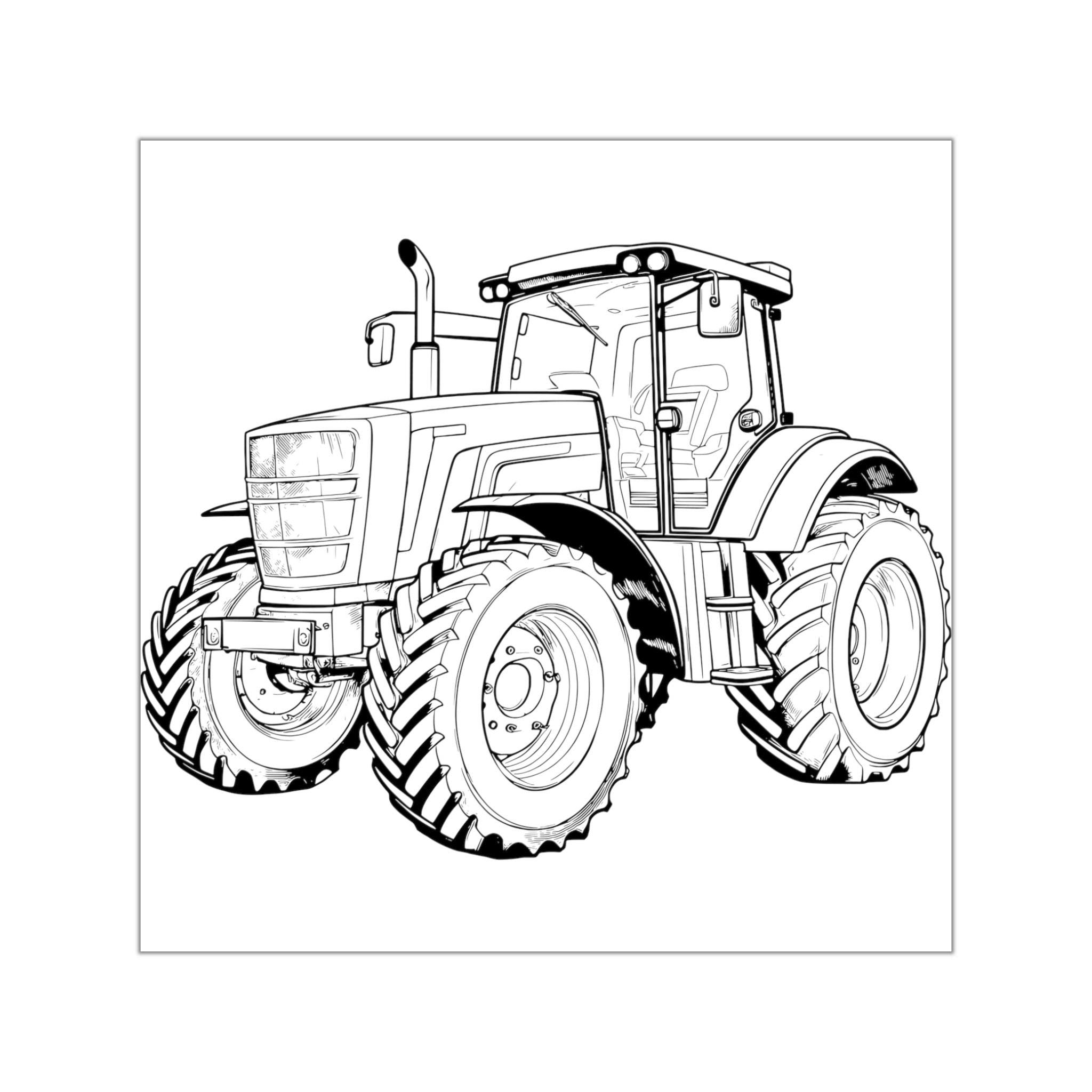 Tractor Cute Square Vinyl Stickers - Etsy