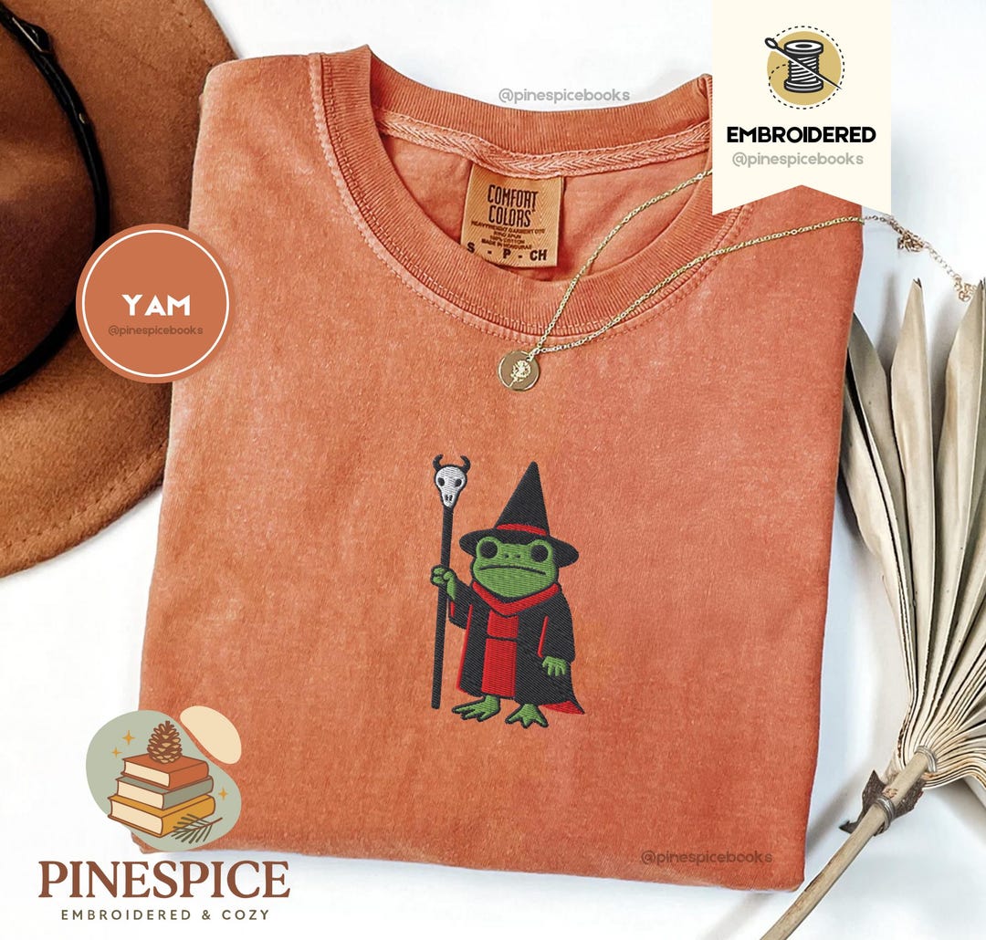 Warlock Frog T-shirt, Embroidered Comfort Colors 1717, Funny Dnd Tee ...