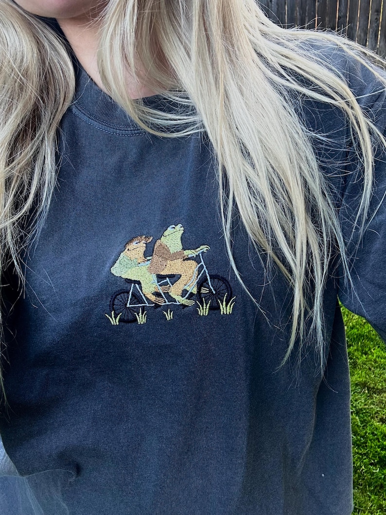 Frog and Toad Embroidered Comfort Colors® T-shirt – Wholesome Bookish ...
