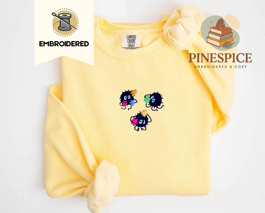 Cute Sprite Sweatshirt, Embroidered Cozy Sprites Crewneck, Comfort ...