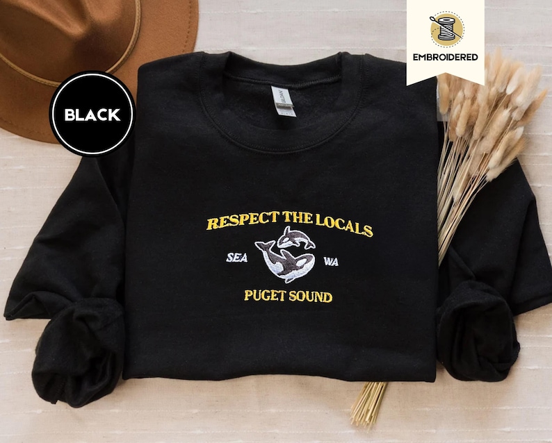 Respect the Locals Puget Sound Embroidered Orcas Seattle Washington ...