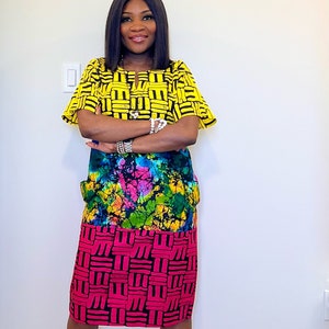 African Print Shift Dresses | Short Ankara Dress | Short Ankara Shift ...