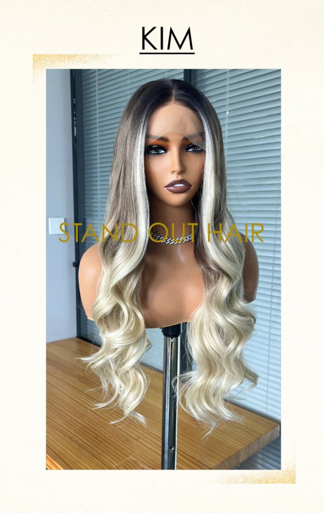 Luxury European Hair Wig Ash Blonde Black Ombre Kim - Etsy