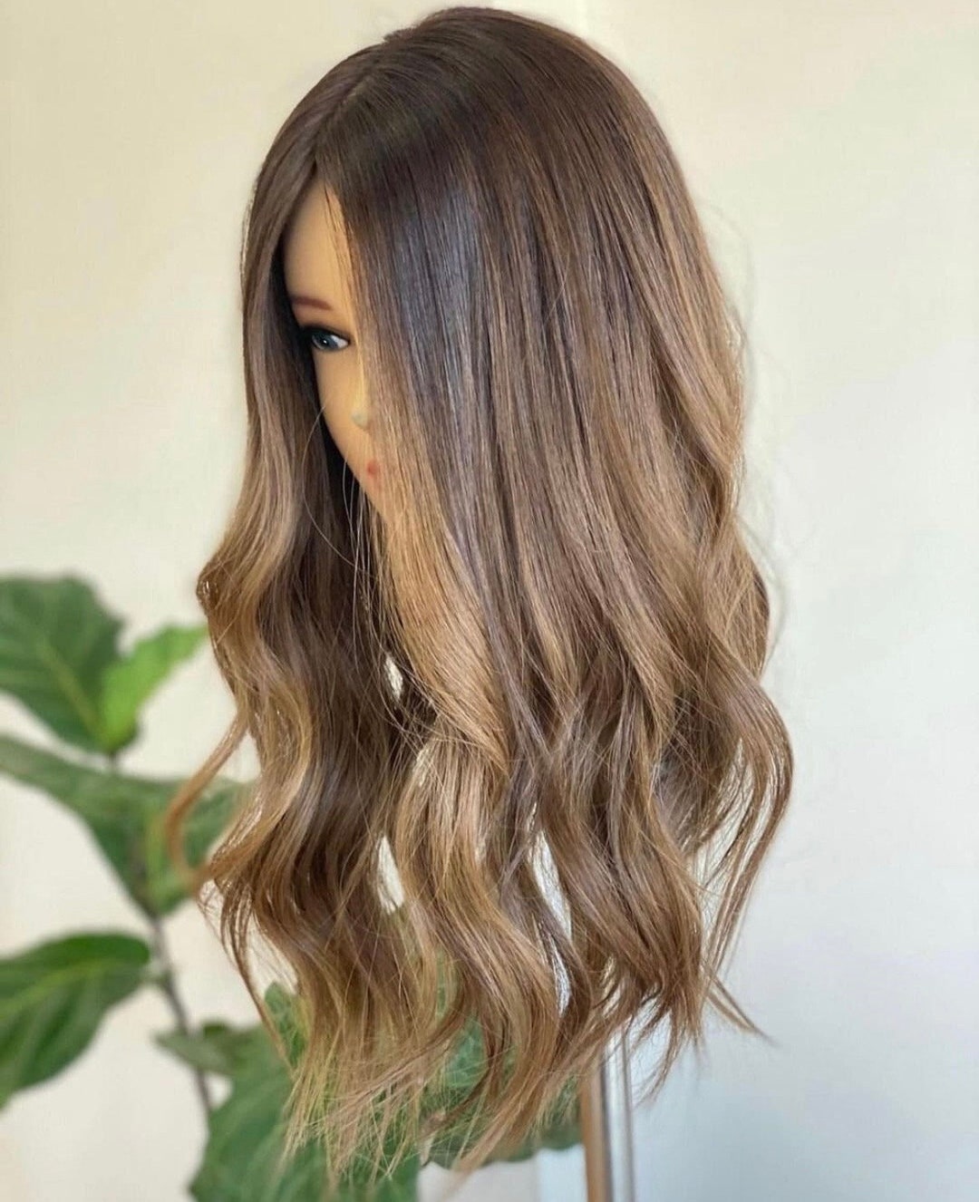 Luxury European Hair Wig Balayage Brown Wig Lace Top Real Virgin Human ...