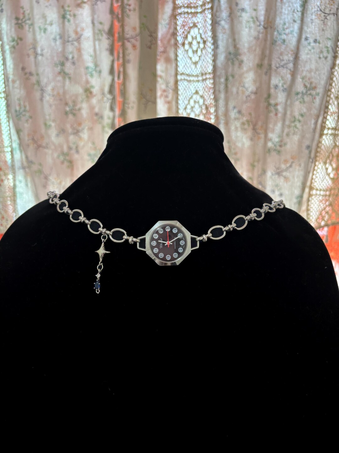 Watch Necklace Vintage Clock Choker – 1960s Retro Futuristic Statement ...