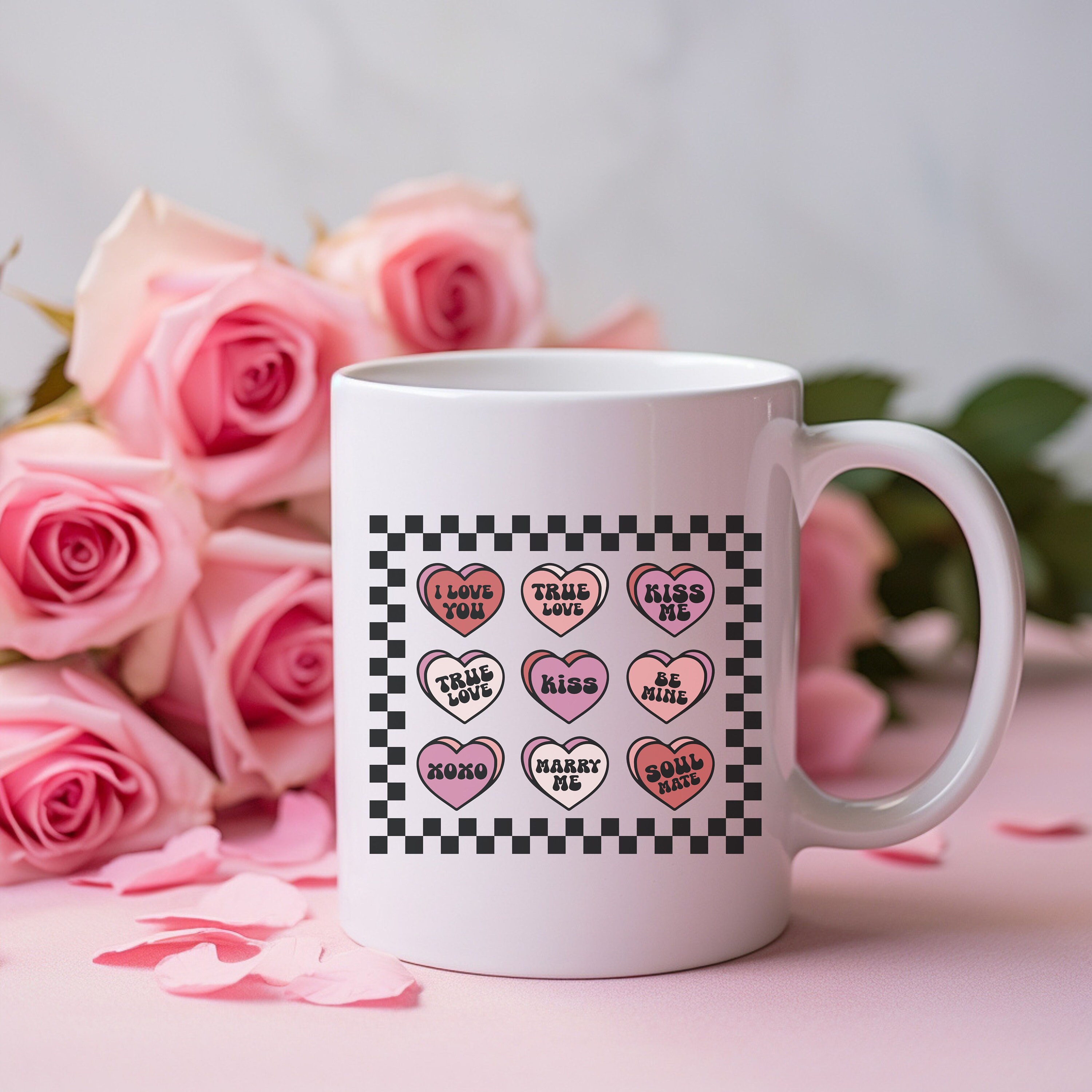 Custom Valentine Heart Mugs Valentines Day Personalized Mug Custom Love ...