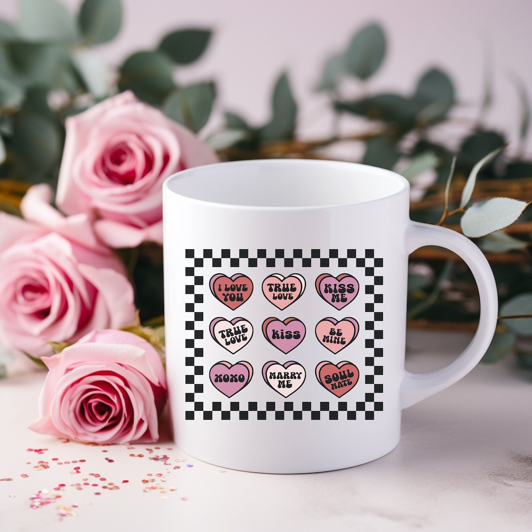 Custom Valentine Heart Mugs Valentines Day Personalized Mug Custom Love ...
