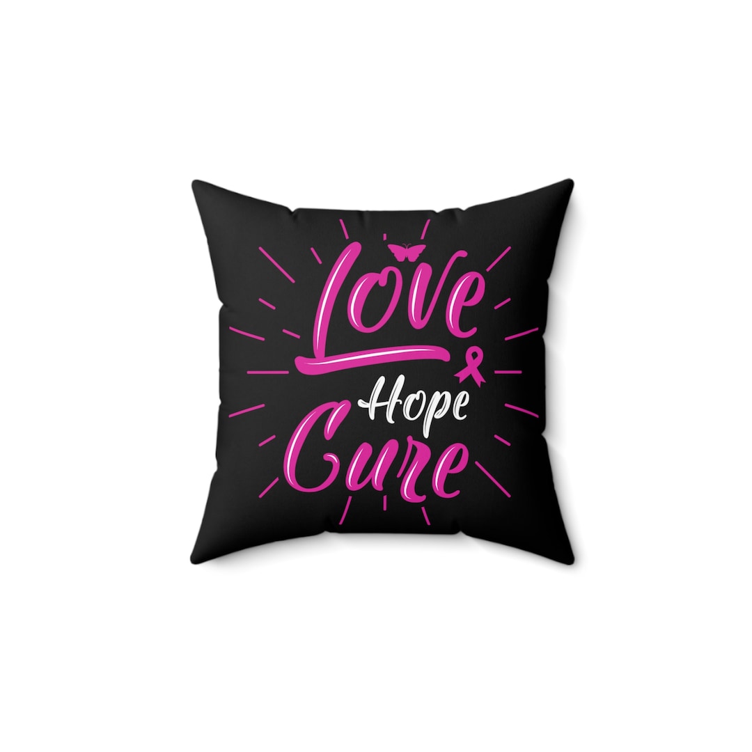 Custom Love Hope Cure Cancer Pillow Personalized Cancer Awareness ...