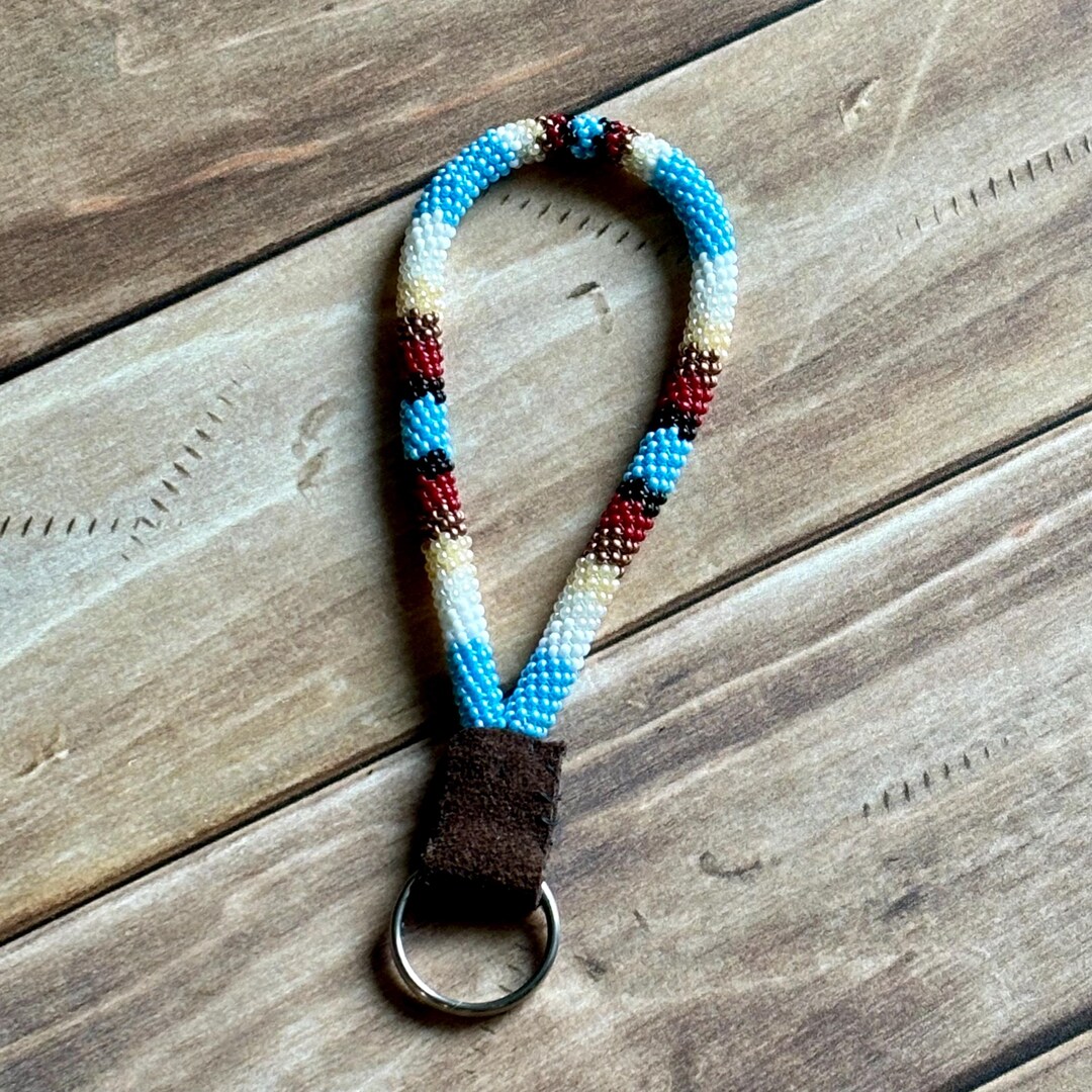Authentic Native American Handmade Peyote Stitch Beaded Keychain ...