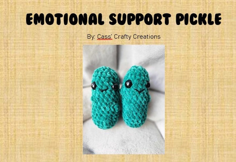 Emotional Support Pickle Pattern - Etsy