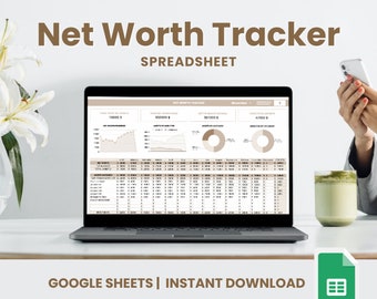 NET WORTH TRACKER Spreadsheet for Google Sheets Assets & Liabilities ...