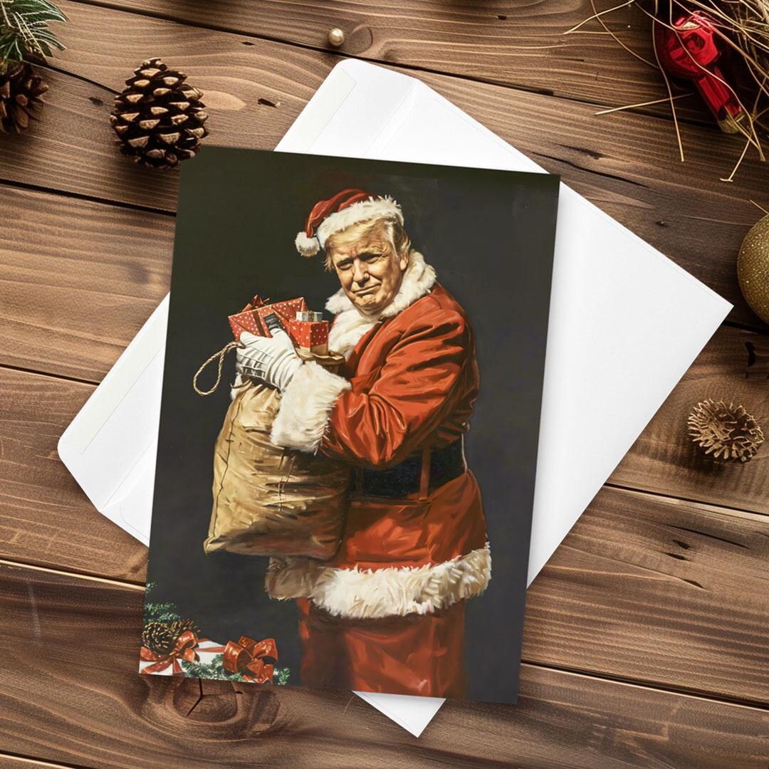 Santa Trump Christmas Card - Merry MAGA Christmas! - 4″ × 6″ Greeting ...