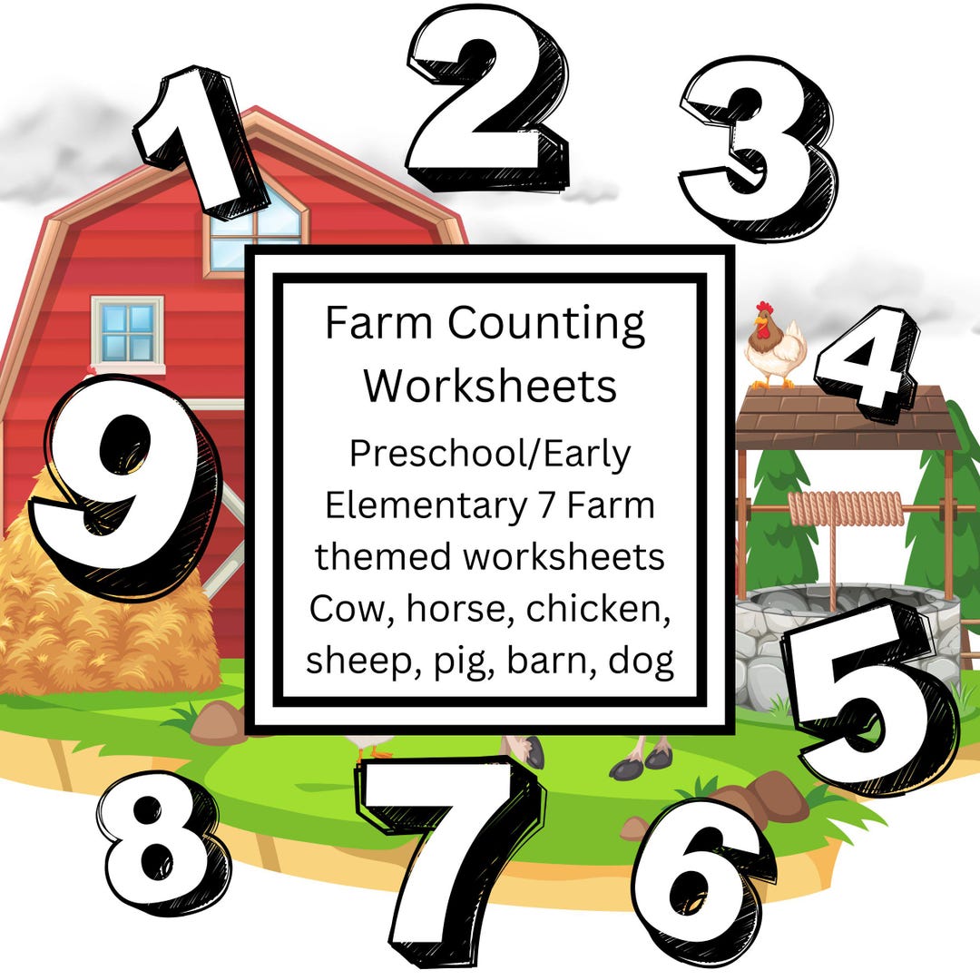 Farm Counting Worksheet Unit Study Preschool Unit Study Farm Busy Book ...