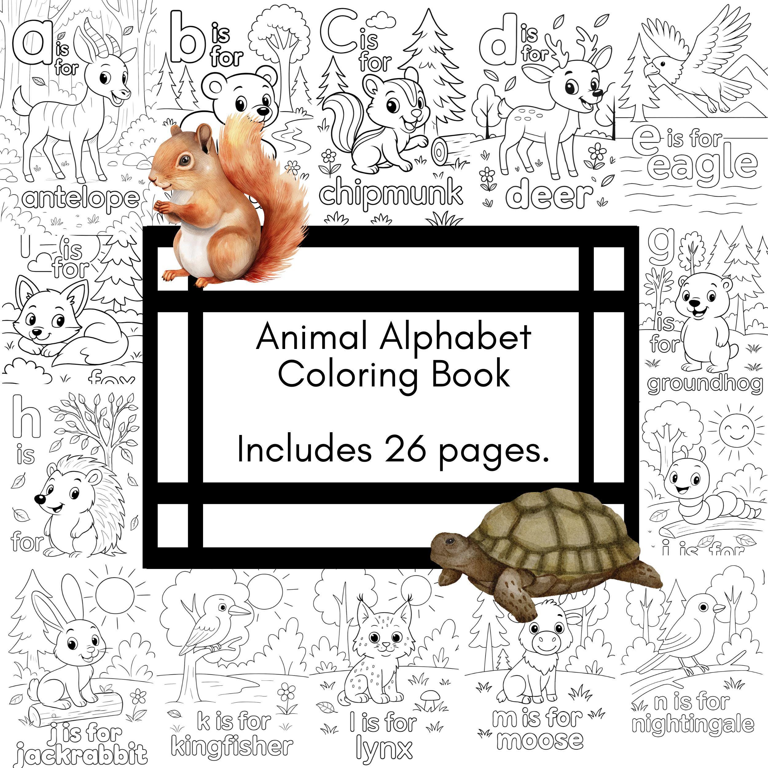 Printable Animal Alphabet Coloring Book ABC Coloring Book Animal ...