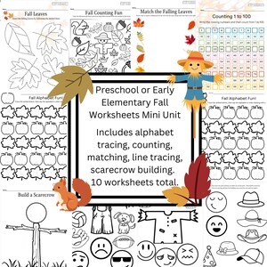 Preschool Fall Mini Unit Elementary Worksheet Digital Download Busy ...