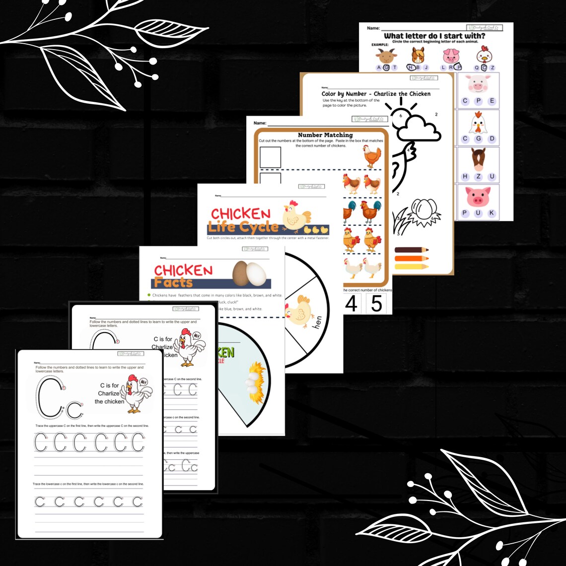 Farm Unit Study Preschool Unit Study Farm Busy Book Color by Number ...