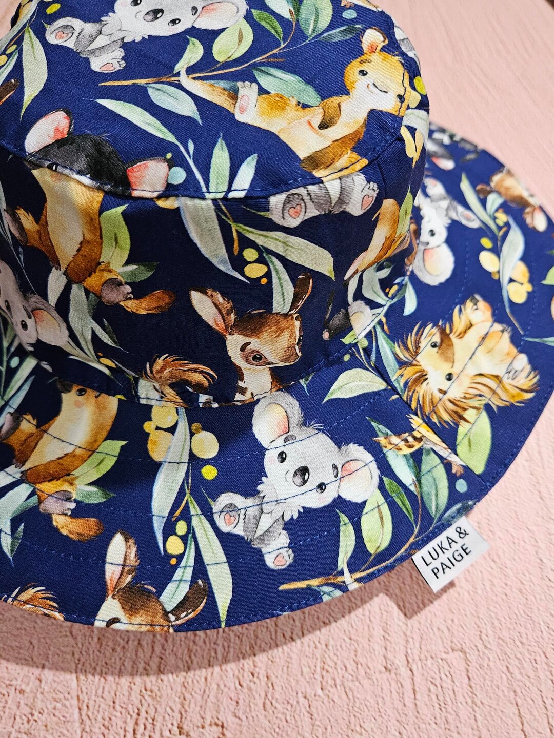 Child Sun Hat Reversible Aussie Animals - Etsy