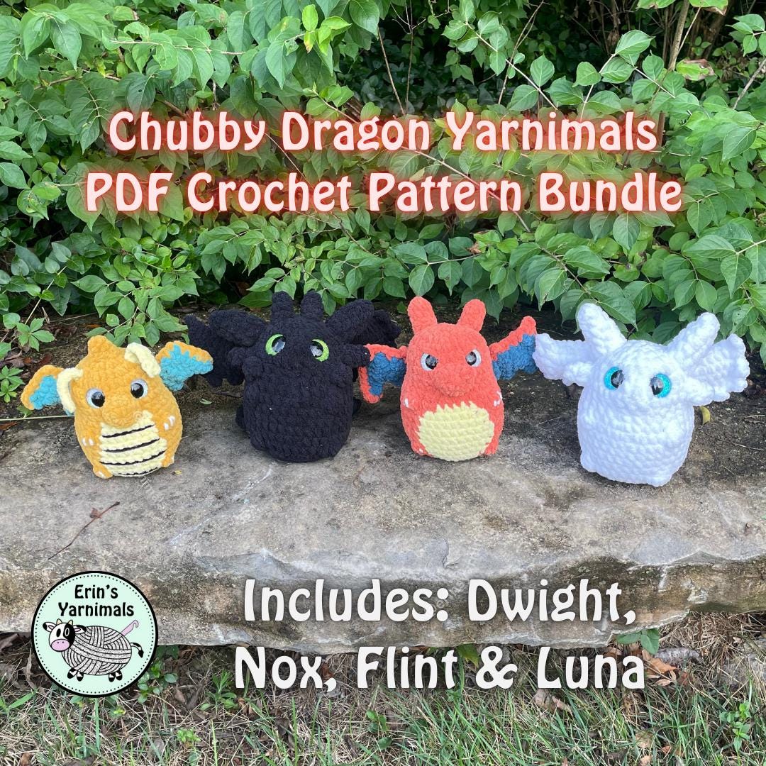 Chubby Dragon Yarnimals PDF Crochet Pattern Bundle - Etsy