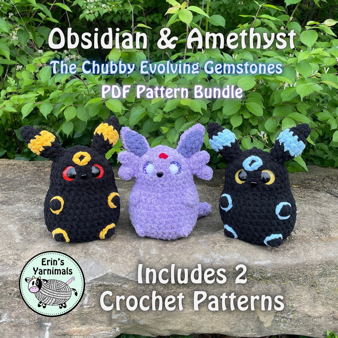 Low Sew Chubby Obsidian & Amethyst the Evolving Gemstones PDF Crochet ...