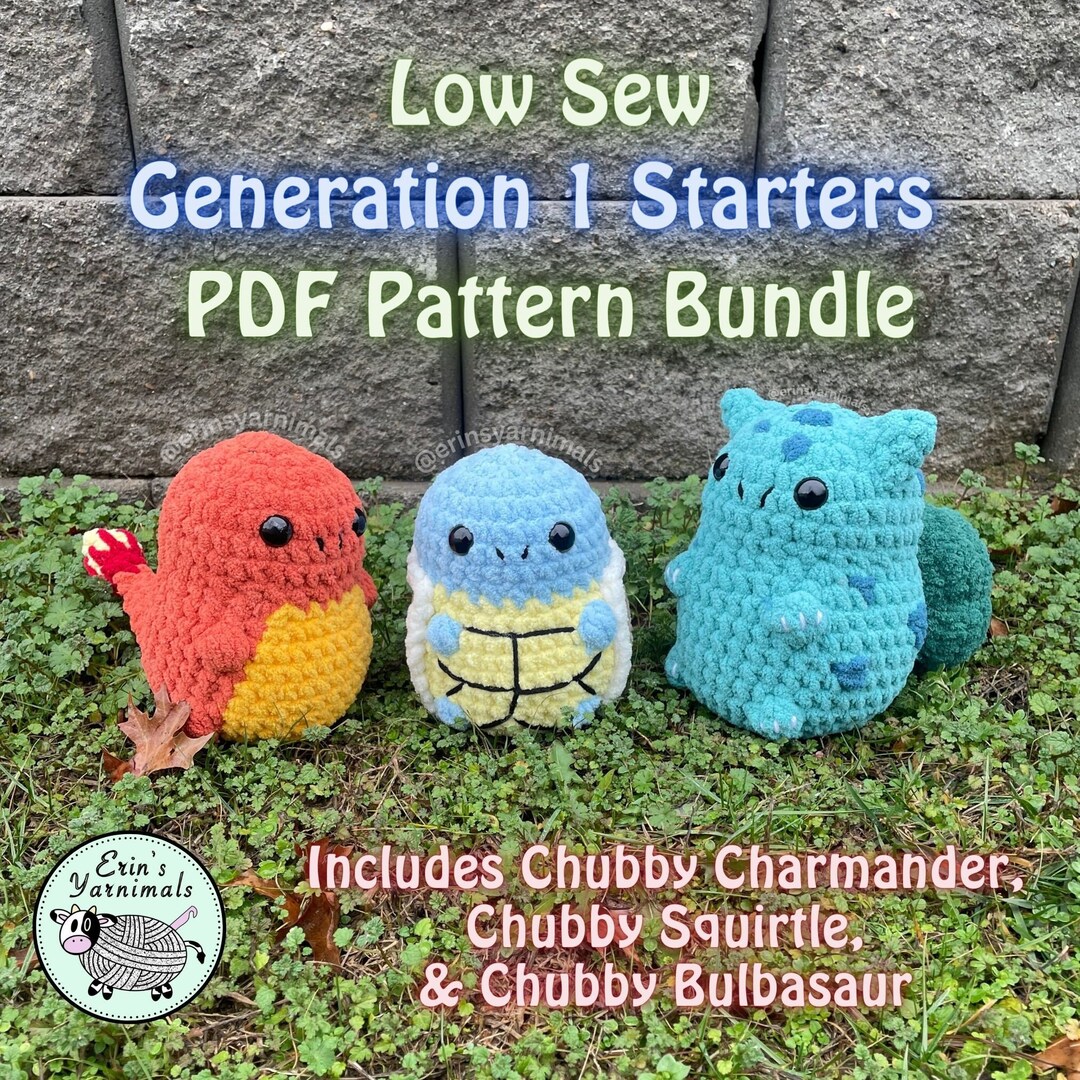 Low Sew Generation 1 Starters PDF Crochet Pattern Bundle - Etsy