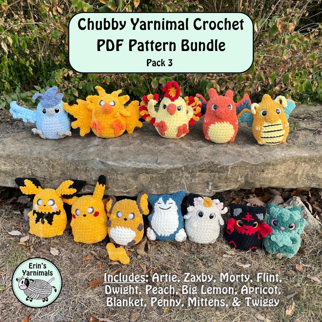 Chubby Yarnimal Crochet PDF Pattern Bundle - Pack 3 - Etsy