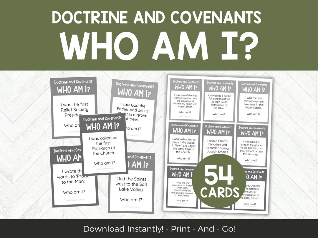 Doctrine and Covenants LDS Game, D&C Who Am I Game for LDS Seminary ...
