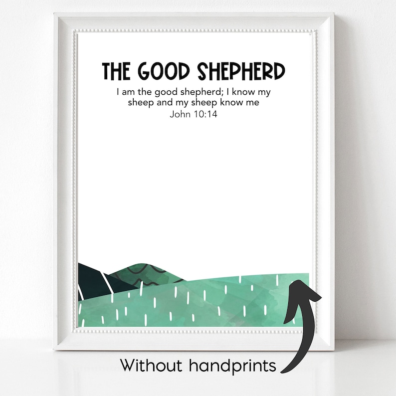The Good Shepherd Childrens Bible Verse Handprint Craft, Christian ...