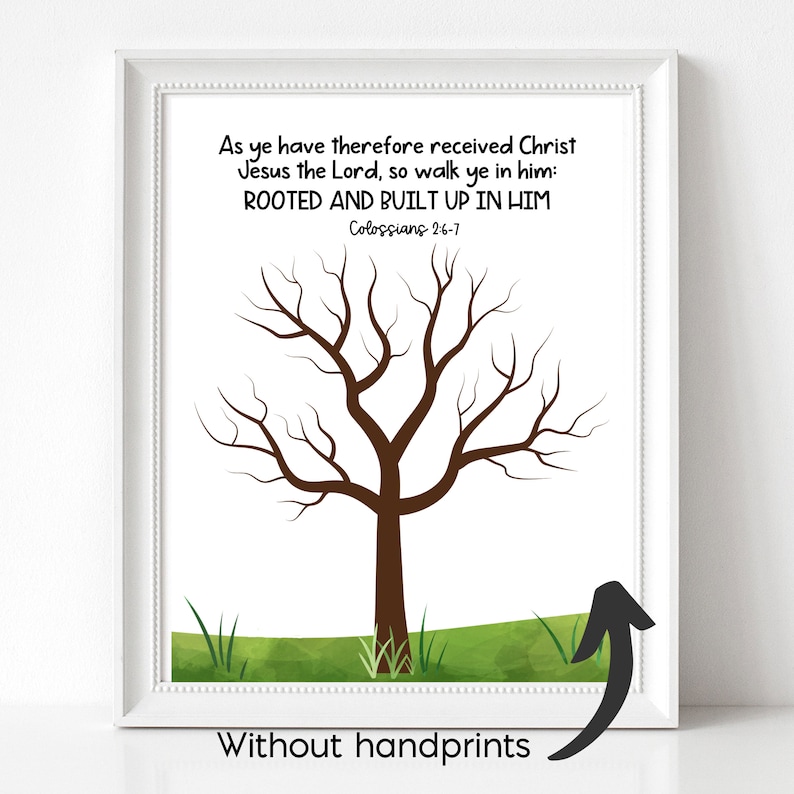 Be Rooted in Christ Childrens Bible Verse Handprint Craft, Christian ...