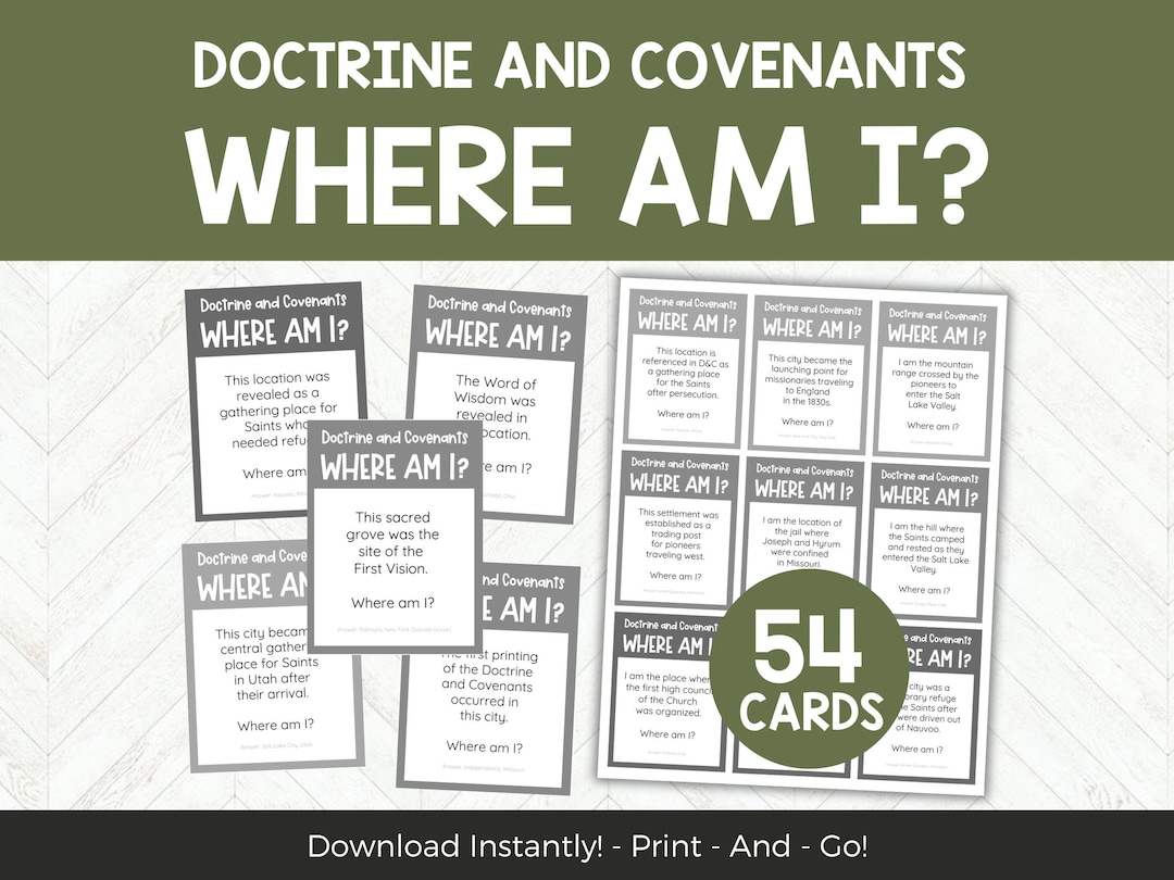 Doctrine and Covenants LDS Game, D&C Where Am I Game for LDS Seminary ...