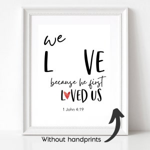 Valentines Christian Printable Bible Craft, Kids Bible Art, Handprint ...