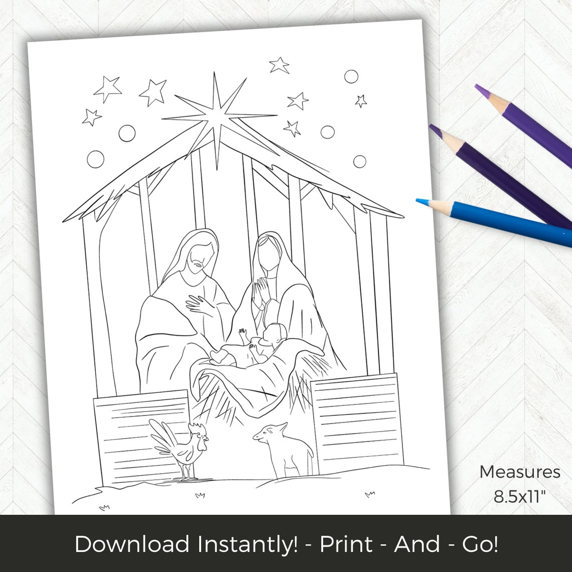 Printable Christmas Coloring Pages, Bible Story Nativity Coloring Pages ...