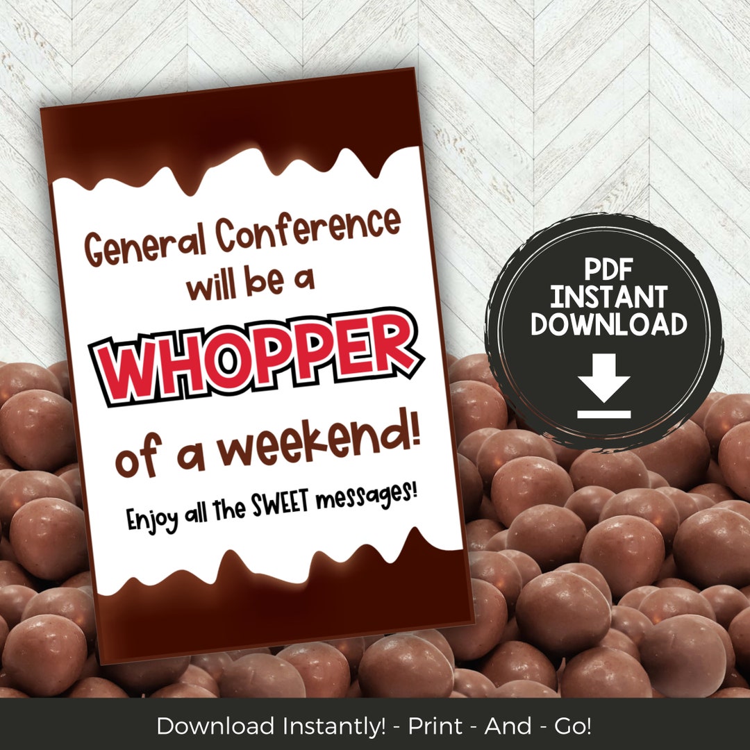 LDS Printable General Conference Treat Tag, Primary General Conference ...
