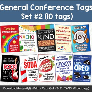 LDS Printable General Conference Treat Tag Bundle, Primary General ...