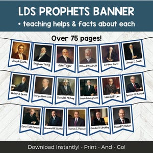 LDS Prophets Banner, Printable Lds Primary Music Visual Aid, Latter Day ...