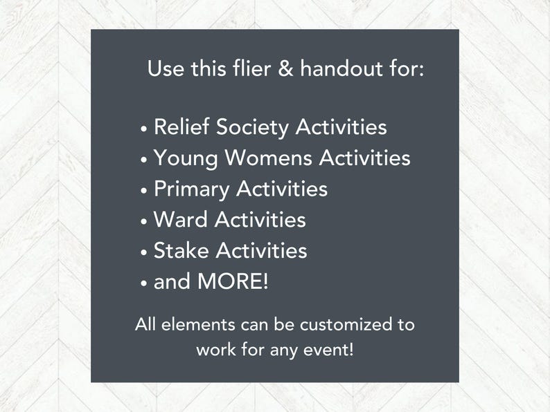 Back to School Relief Society Activity, EDITABLE RS Activity Invitation ...