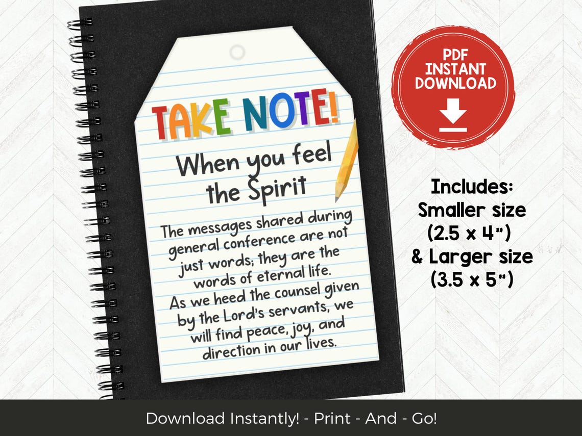 LDS General Conference Treat Tag, Primary General Conference Tag ...