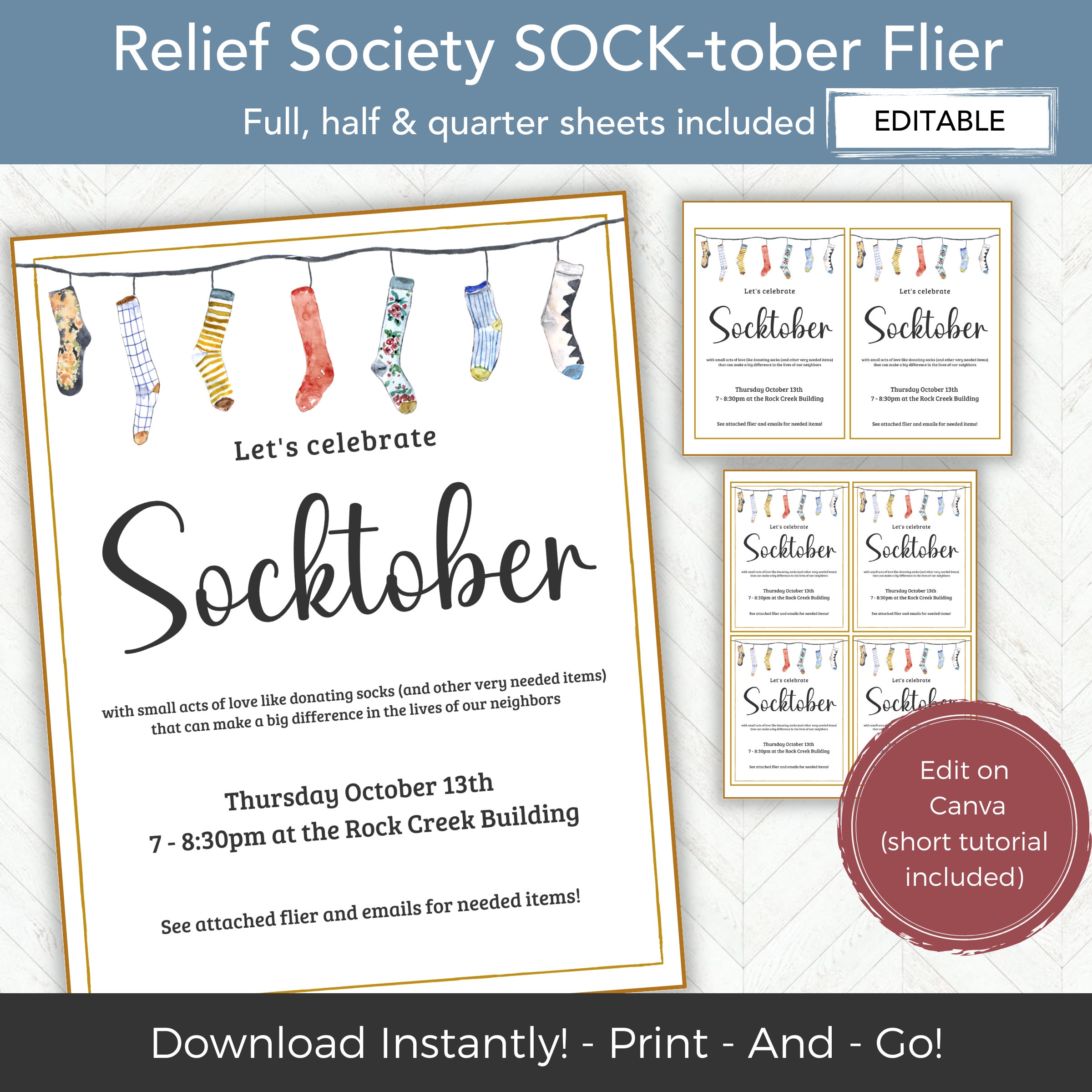 Relief Society Service Activity, RS Activity Invitation Printable, LDS ...