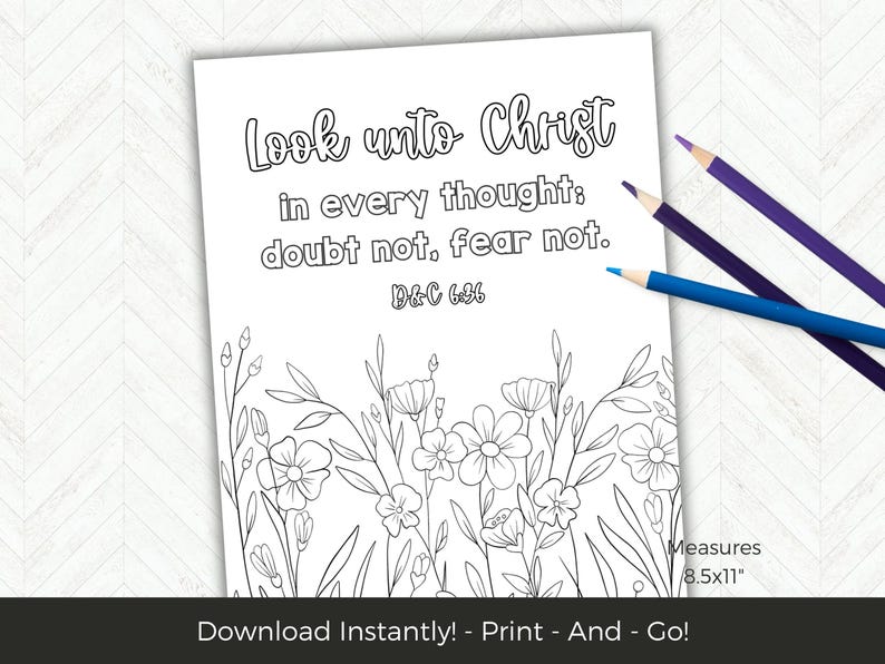 LDS Youth Theme 2025, Look Unto Christ, LDS Scripture Coloring Pages ...