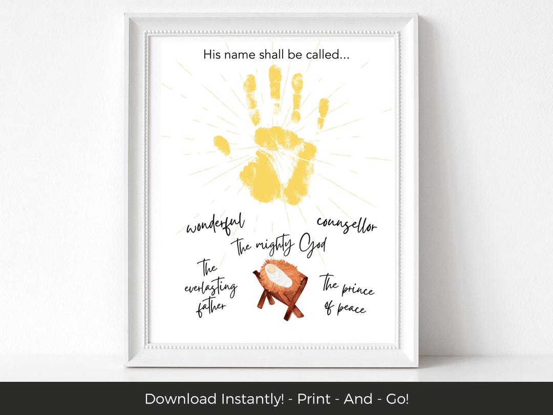 Christs Names Christmas Handprint Art, Isaiah Christmas Story Bible ...