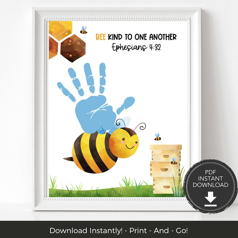 Be Kind to One Another Childrens Bible Verse Handprint Craft, Christian ...