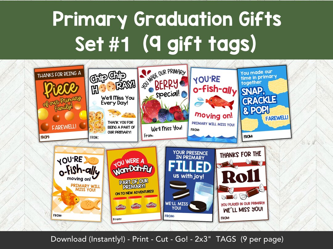 Printable LDS Primary Graduation Gift Tag, Happy Graduation Treat Tag ...