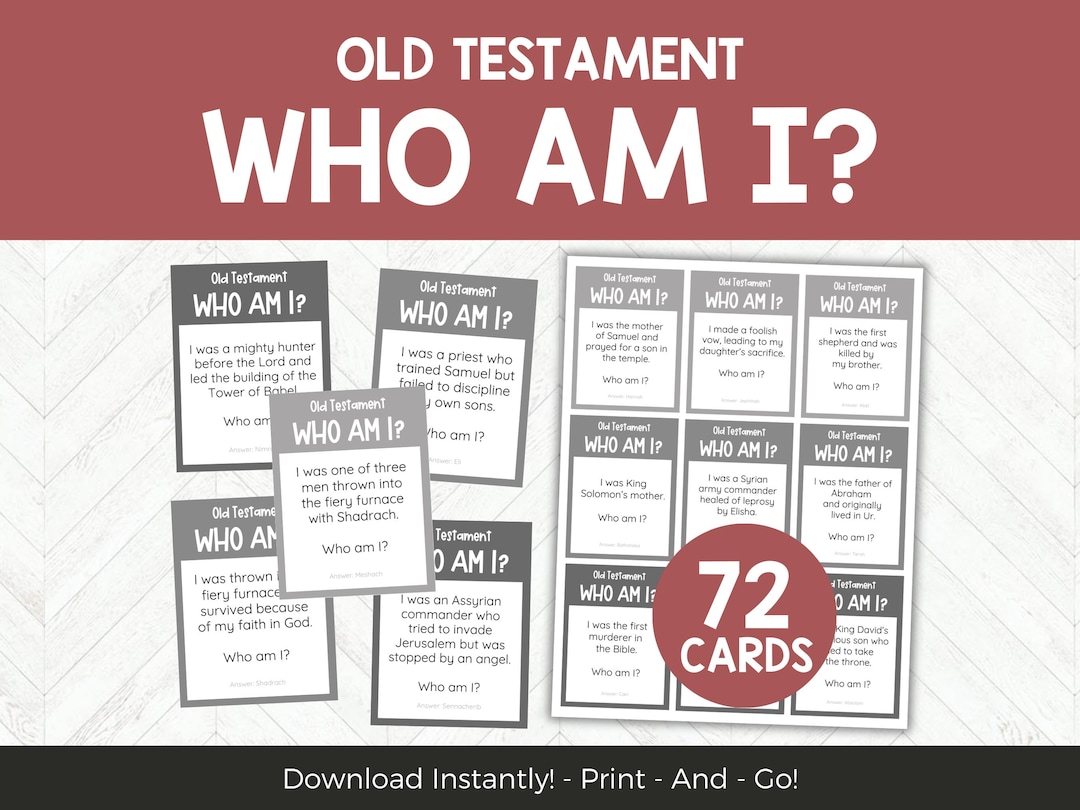 Old Testament Game, Who Am I Game, Printable Bible Games for Kids Teens ...