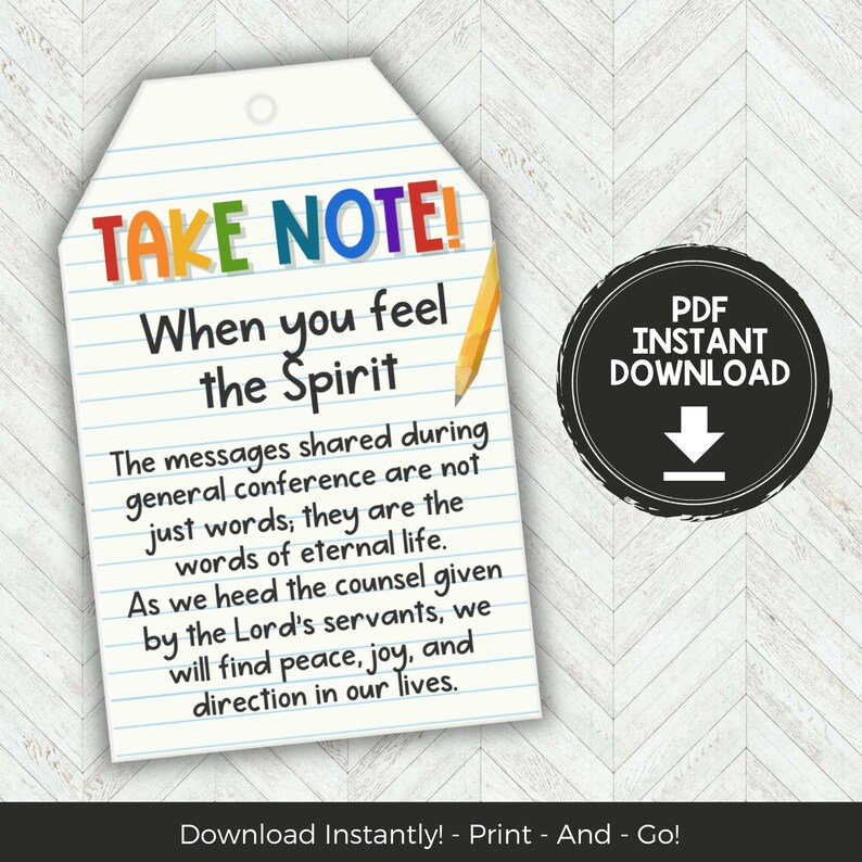 LDS General Conference Treat Tag, Primary General Conference Tag ...