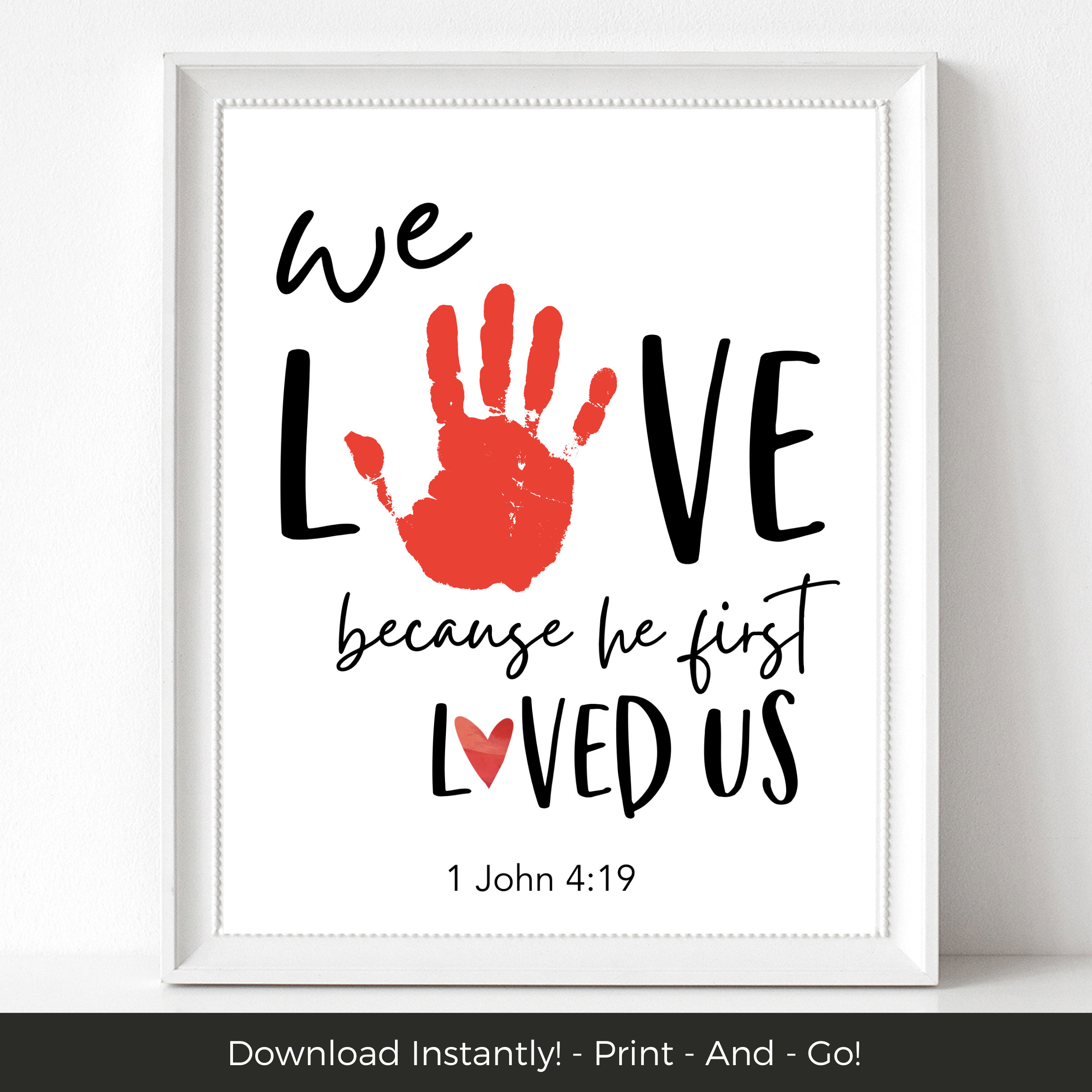 Valentines Christian Printable Bible Craft, Kids Bible Art, Handprint ...