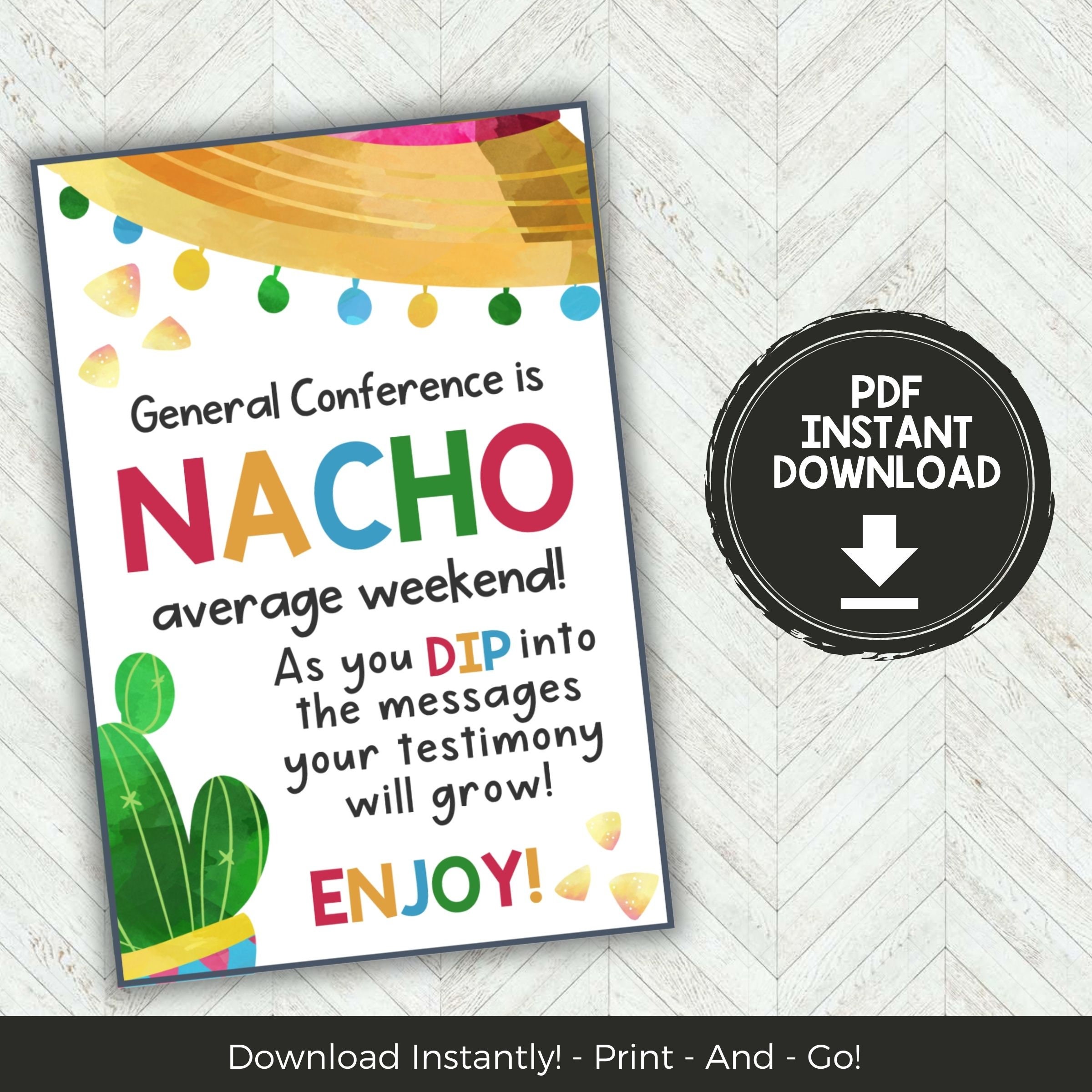 LDS Printable General Conference Treat Tag, Primary General Conference ...