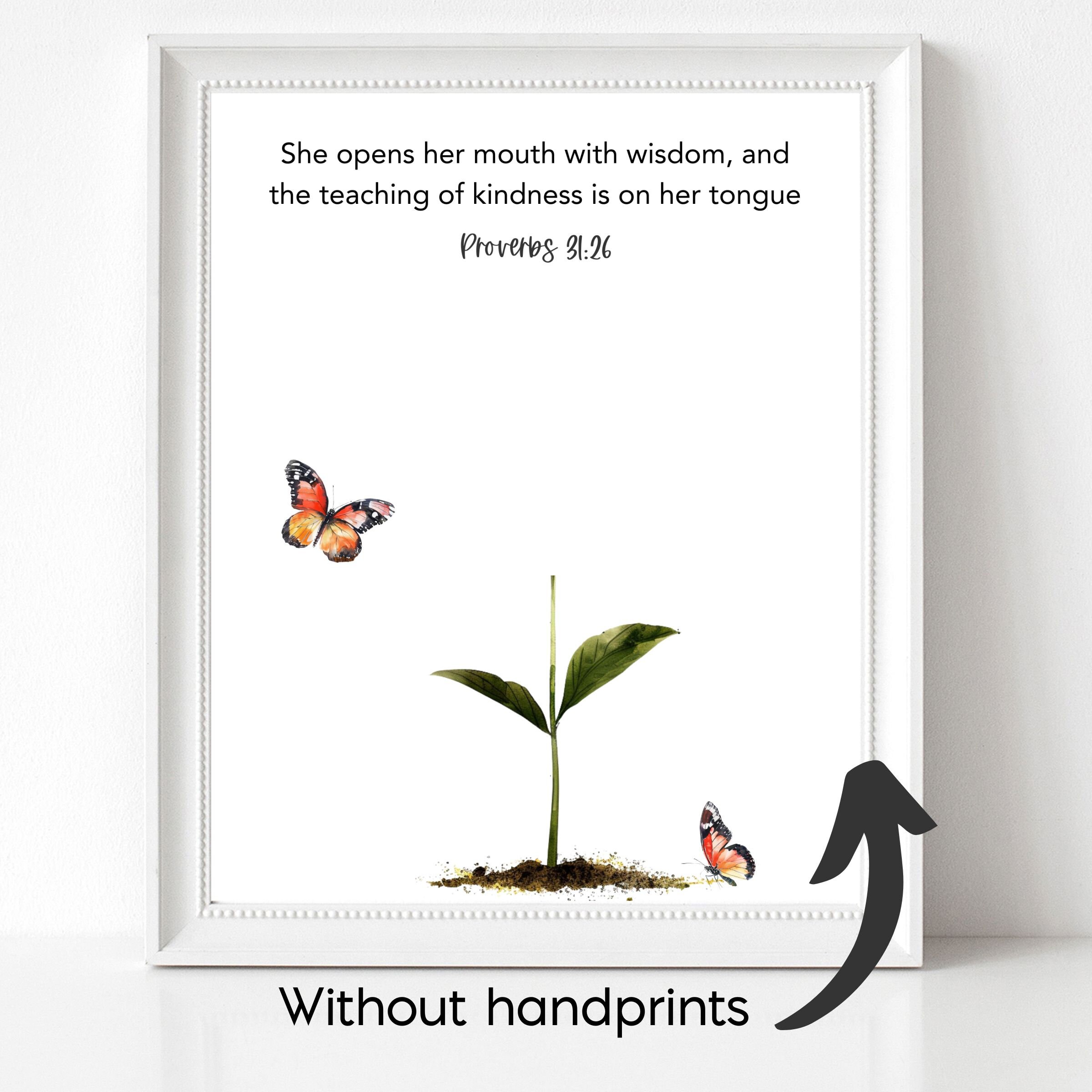Flower Printable Bible Verse Handprint Art, Kindness Handprint Craft ...