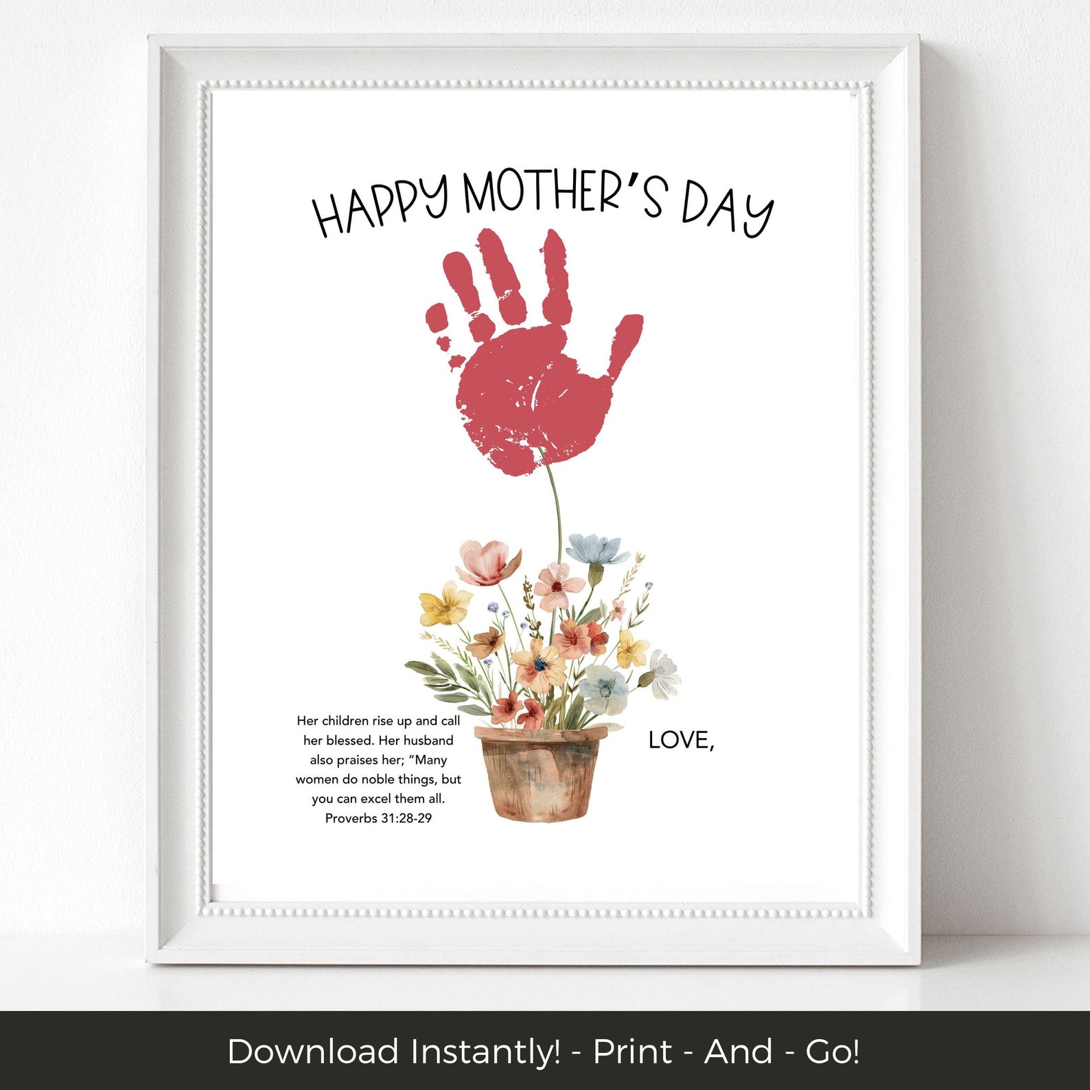Mothers Day Handprint Craft, Bible Verse Christian Homeschool Prek ...