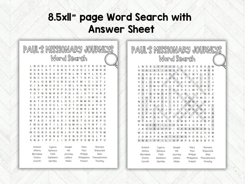Paul's Mission Journeys New Testament Bible Word Search, Bible Games ...