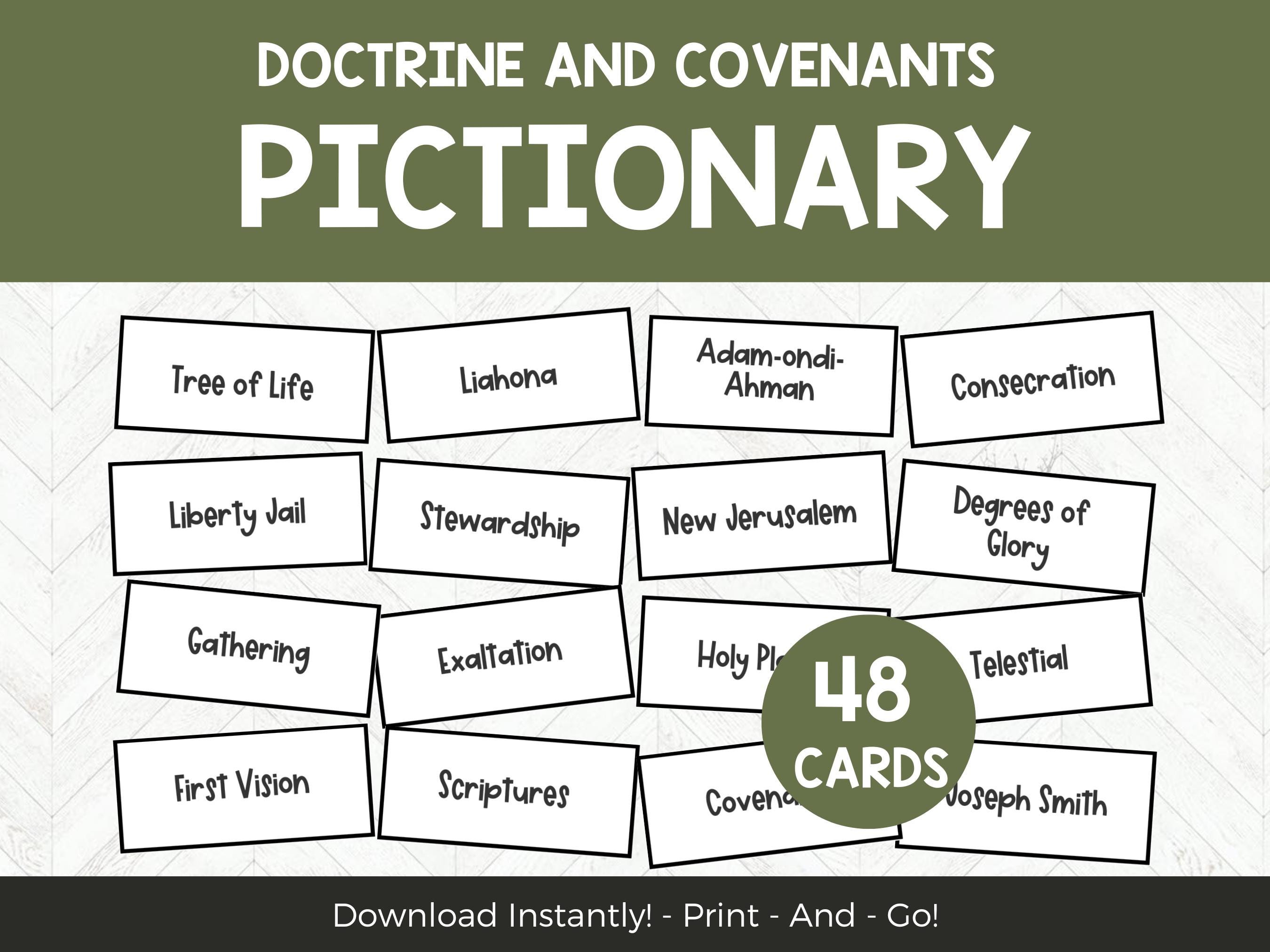 Doctrine and Covenants LDS Game, D&C Pictionary Game for LDS Seminary ...