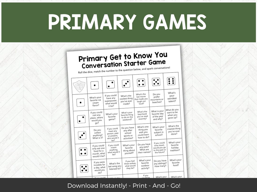 LDS Primary Activity, Easy LDS Printable Icebreaker Game, Activity Days ...